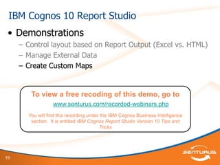 IBM Cognos Report Studio Version 10 Advanced Tips and Tricks | PPTX