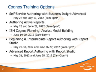 IBM Cognos Report Studio Version 10 Advanced Tips and Tricks | PPTX