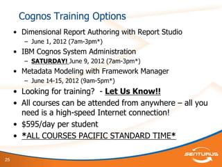 IBM Cognos Report Studio Version 10 Advanced Tips and Tricks | PPTX
