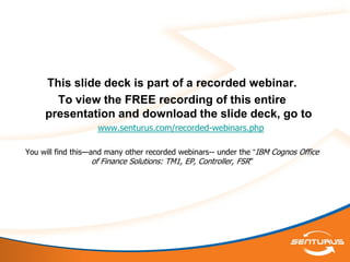 IBM Cognos TM1 Contributor: Deployment and Comparative Advantages vs ...