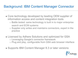 Ibm Content Manager Connector Overview0001 1 | PDF
