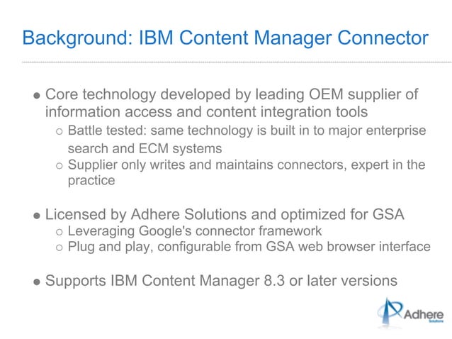 Ibm Content Manager Connector Overview0001 1 | PDF