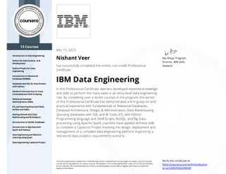 IBM Data Engineering certification passed | PDF | Databases | Computer Software and Applications
