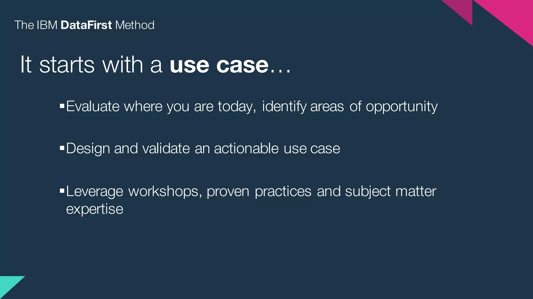 IBM DataFirst method & discovery workshop overview | PDF