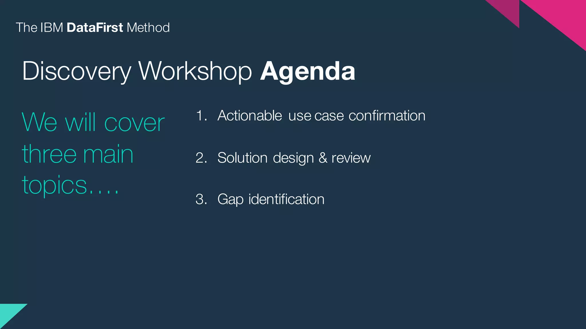 IBM DataFirst method & discovery workshop overview | PDF
