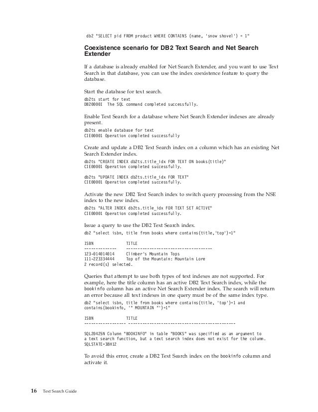 Ibm db2 10.5 for linux, unix, and windows text search guide
