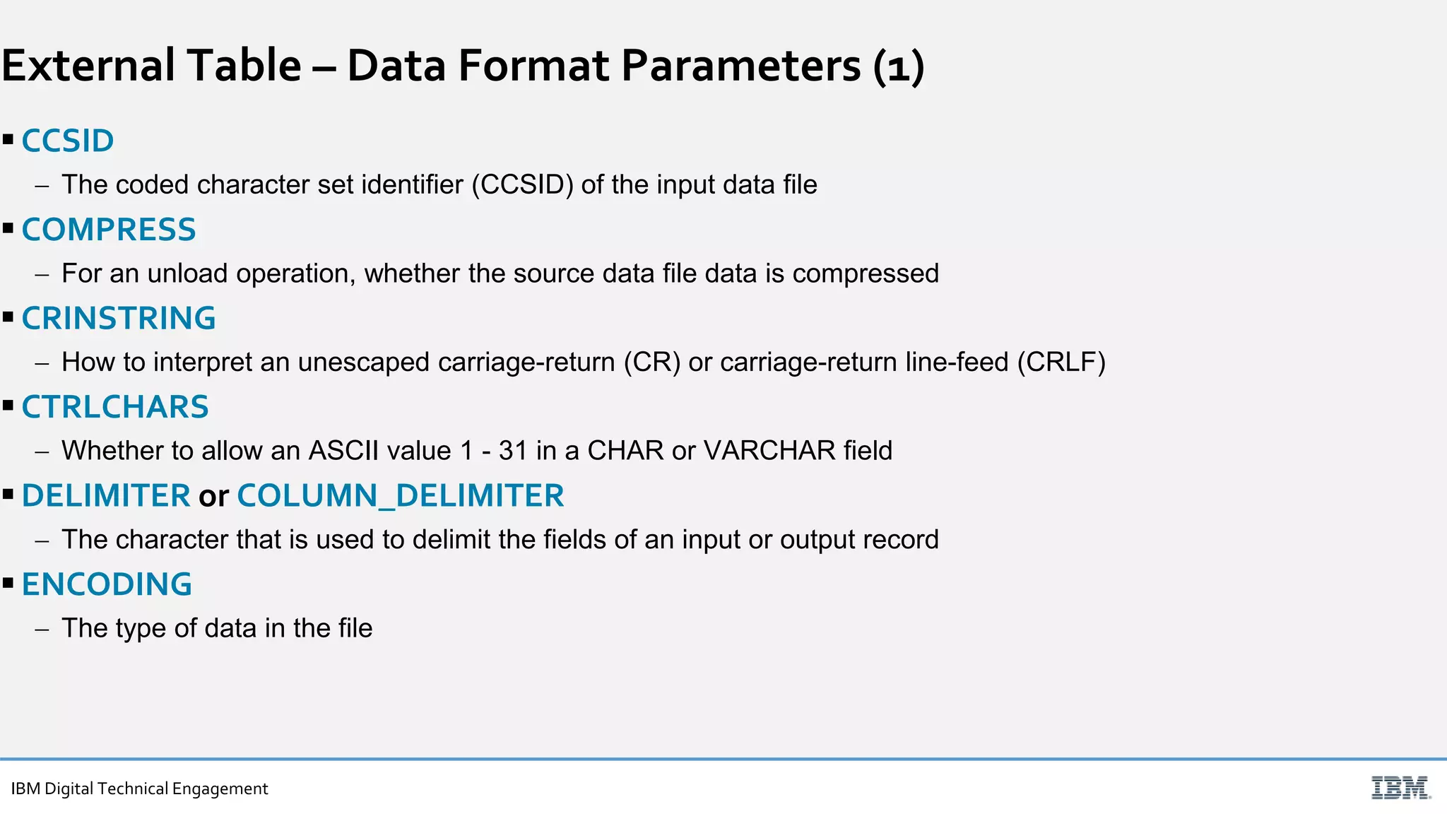 IBM Db2 11.5 External Tables | PPTX | Databases | Computer Software and Applications