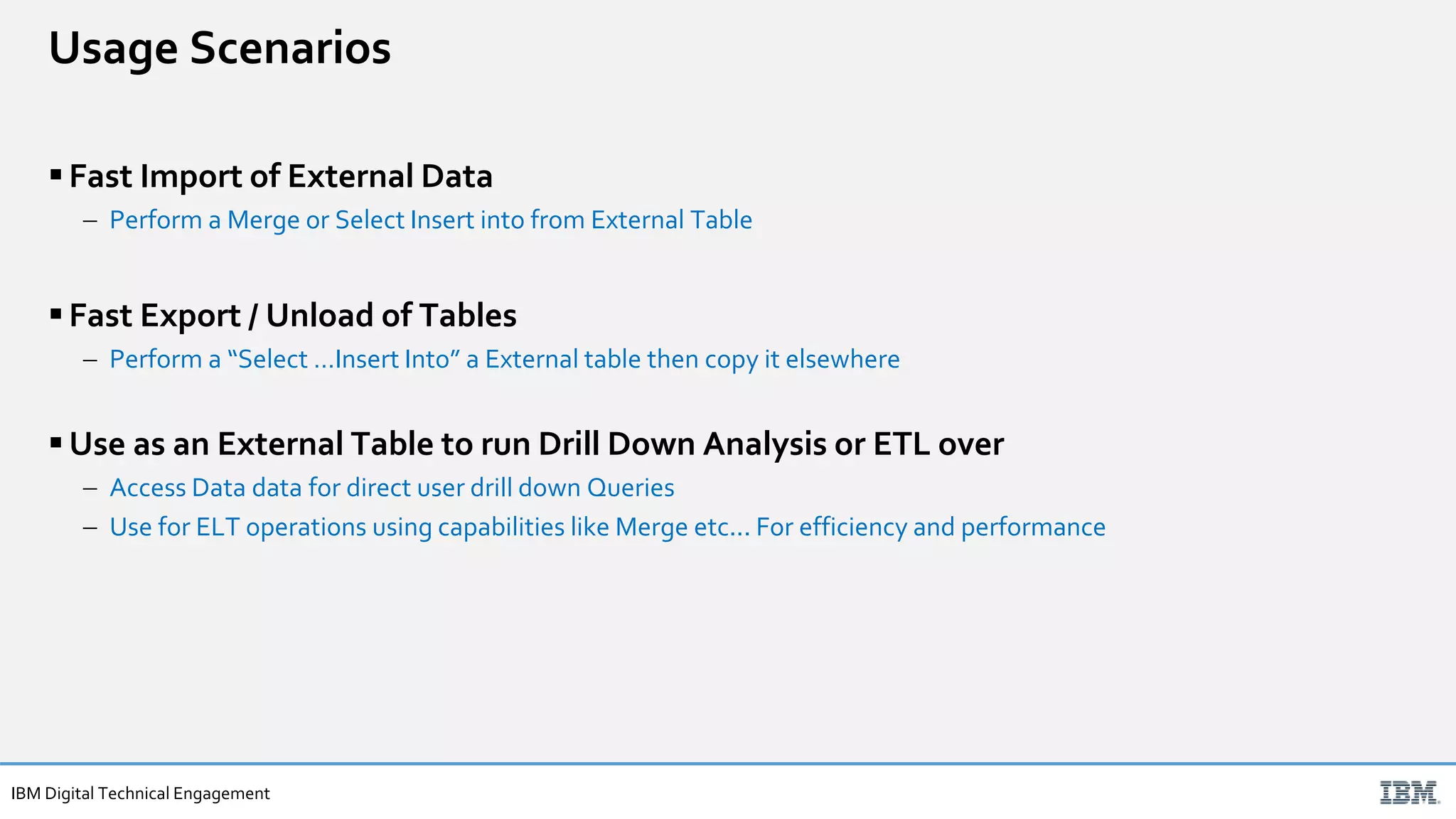 IBM Db2 11.5 External Tables | PPTX | Databases | Computer Software and Applications