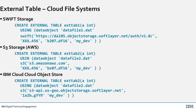 IBM Db2 11.5 External Tables | PPT