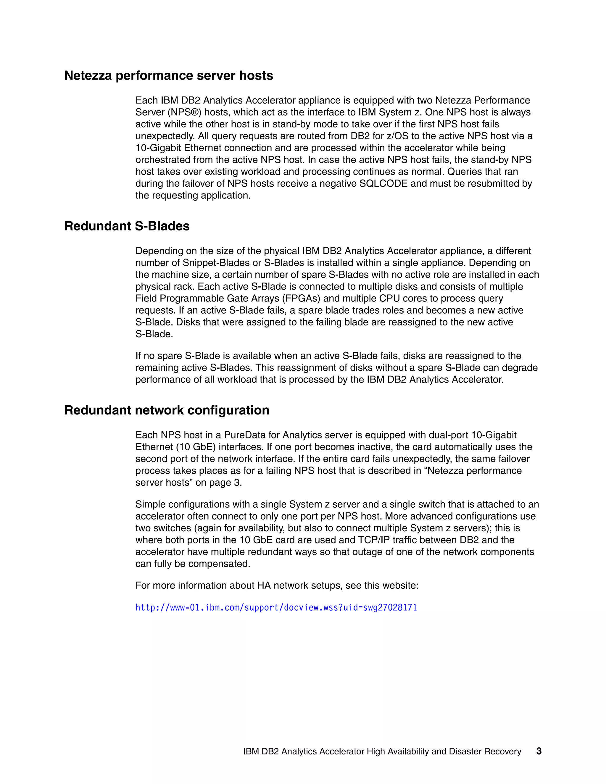 Ibm db2 analytics accelerator high availability and disaster recovery | PDF