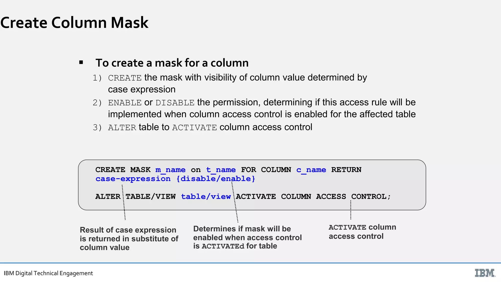 IBM db2 Row and Access Control & Masking (Enforcing Governance where the data resides) | PPTX