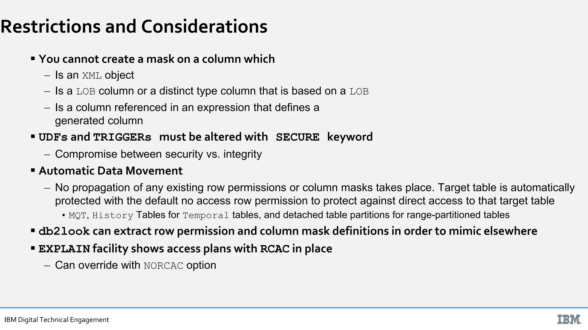 IBM db2 Row and Access Control & Masking (Enforcing Governance where ...