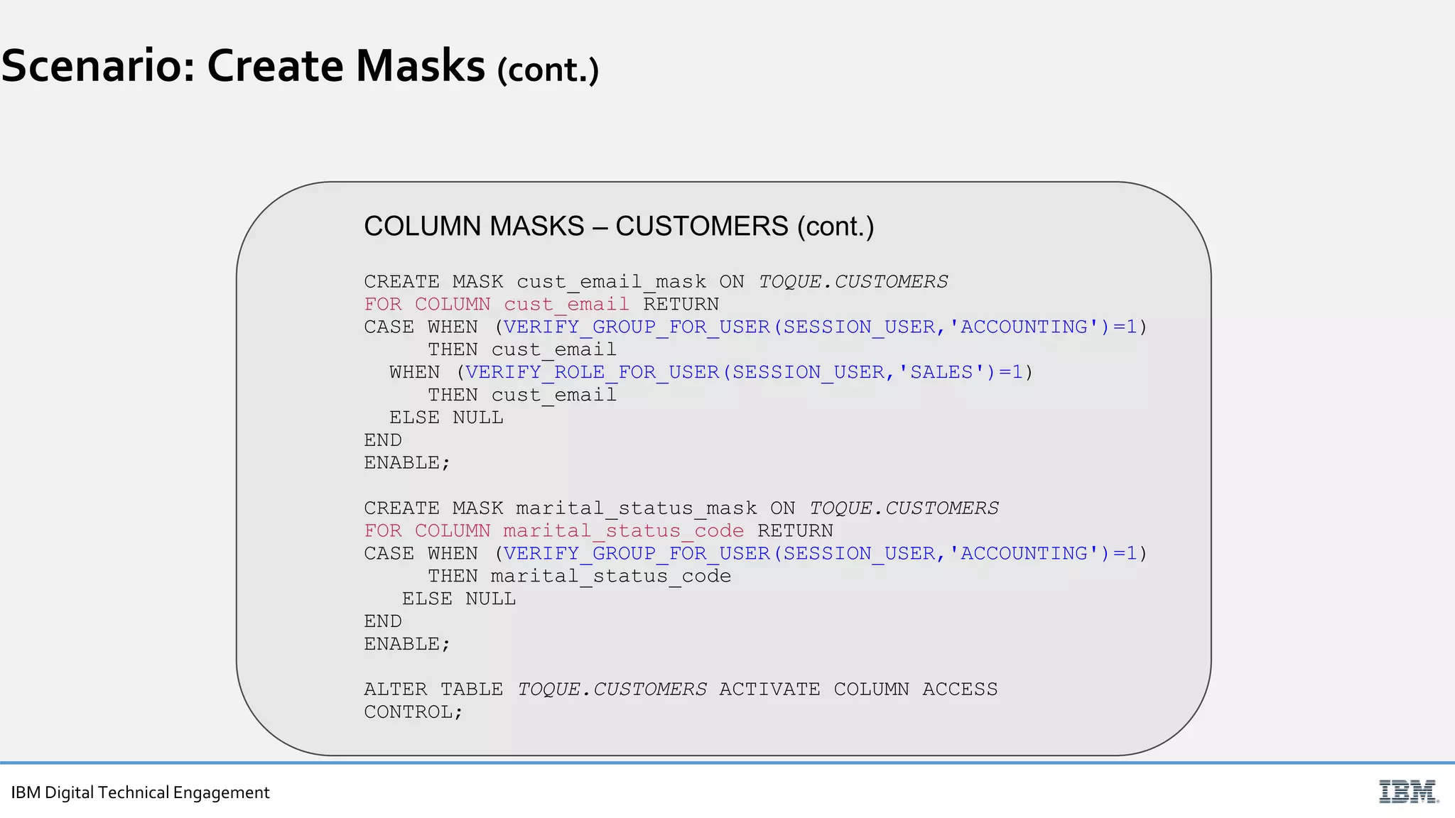 IBM db2 Row and Access Control & Masking (Enforcing Governance where the data resides) | PPTX