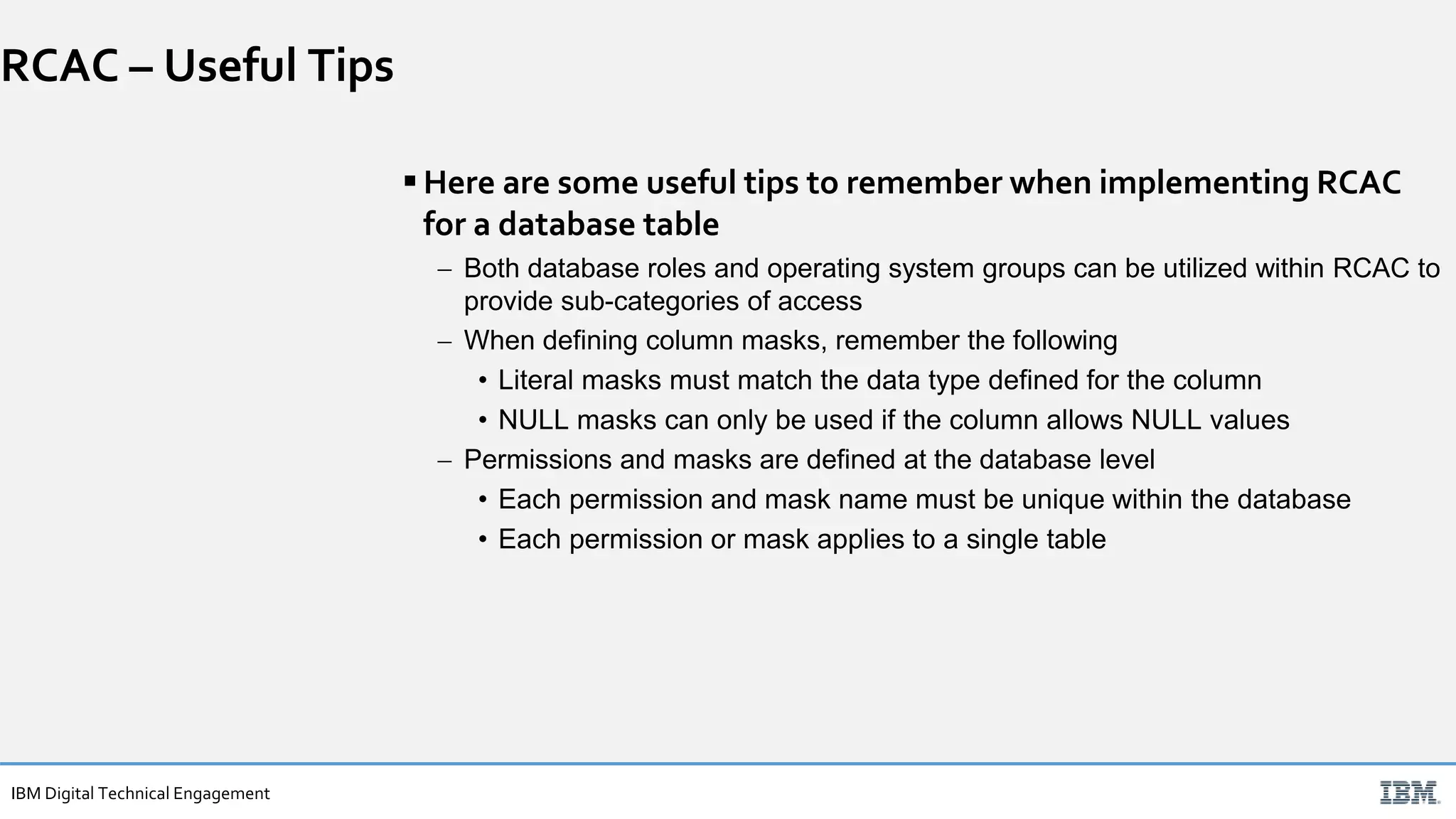 IBM db2 Row and Access Control & Masking (Enforcing Governance where the data resides) | PPTX