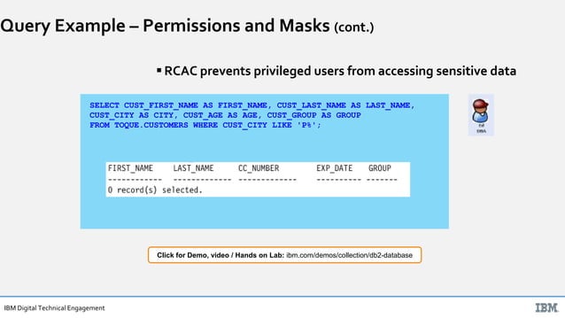 IBM db2 Row and Access Control & Masking (Enforcing Governance where ...