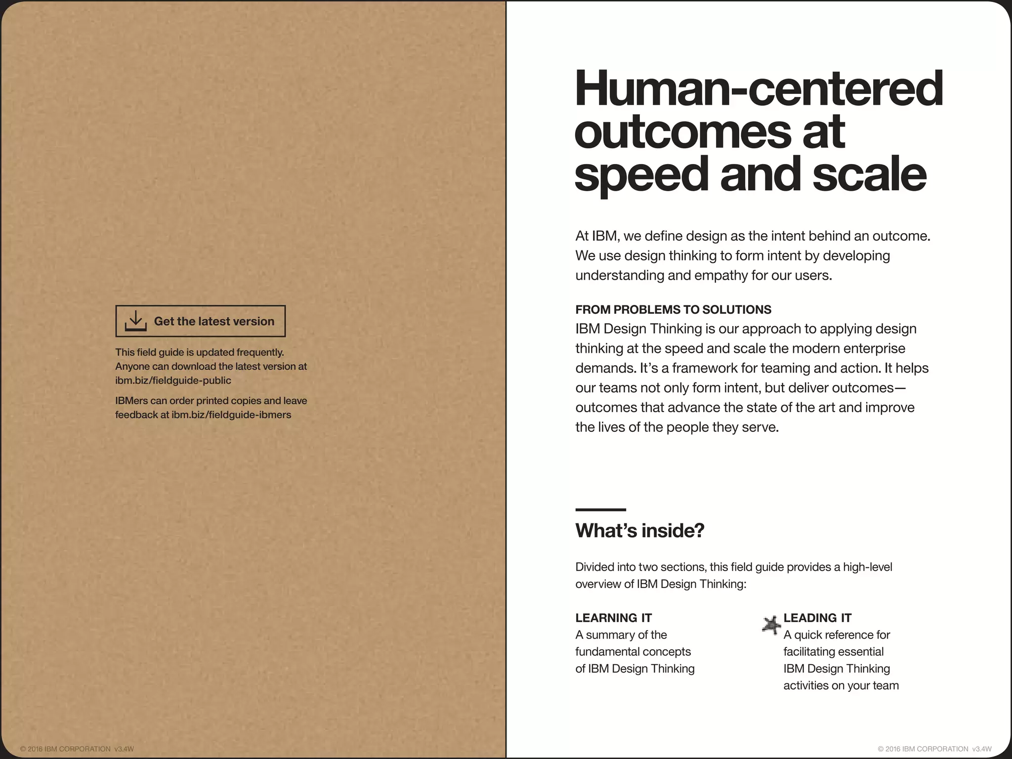 Ibm design thinking field guide v3.4 | PDF