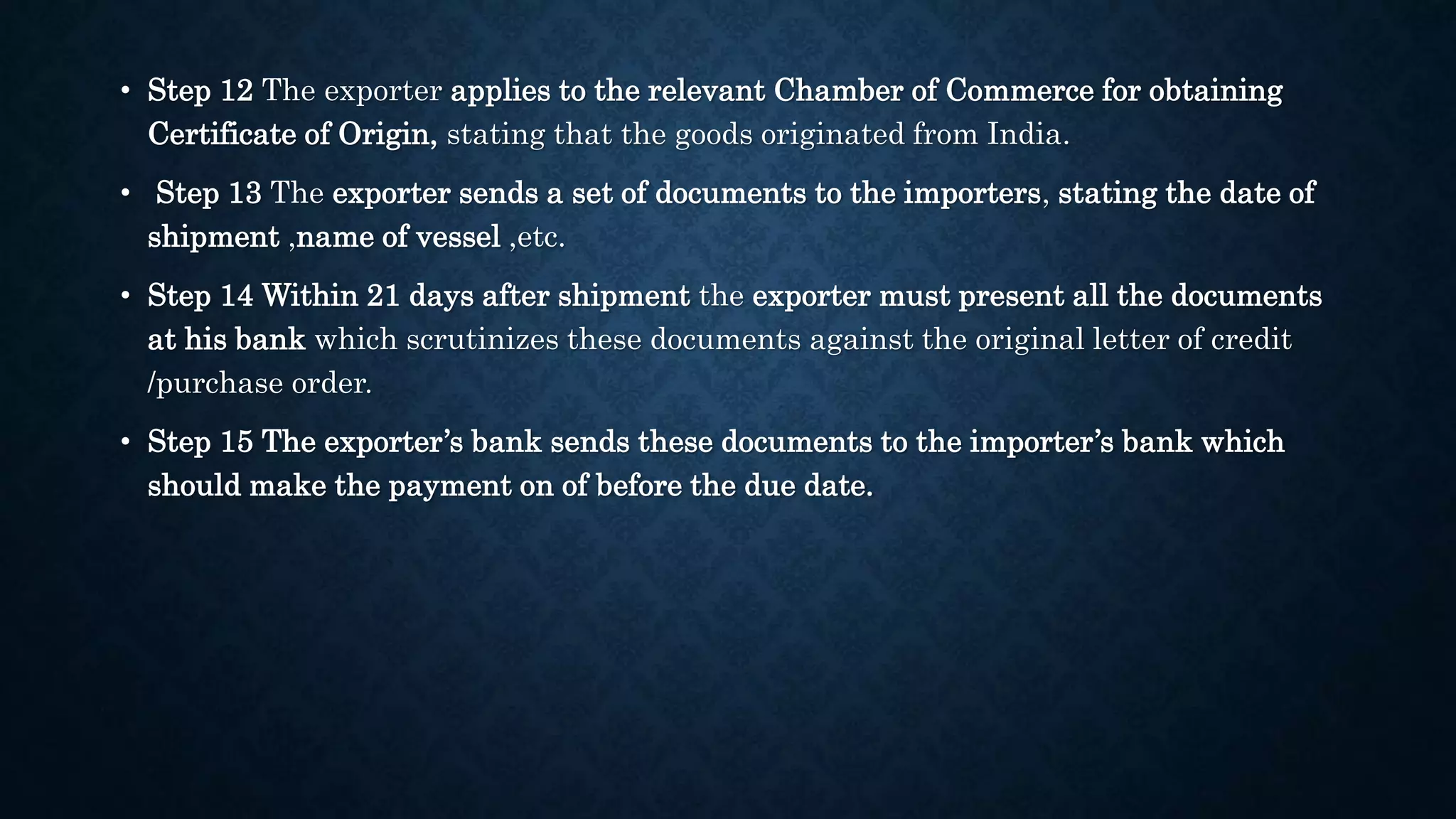 Export & Import - Procedure and Documentation | PPTX