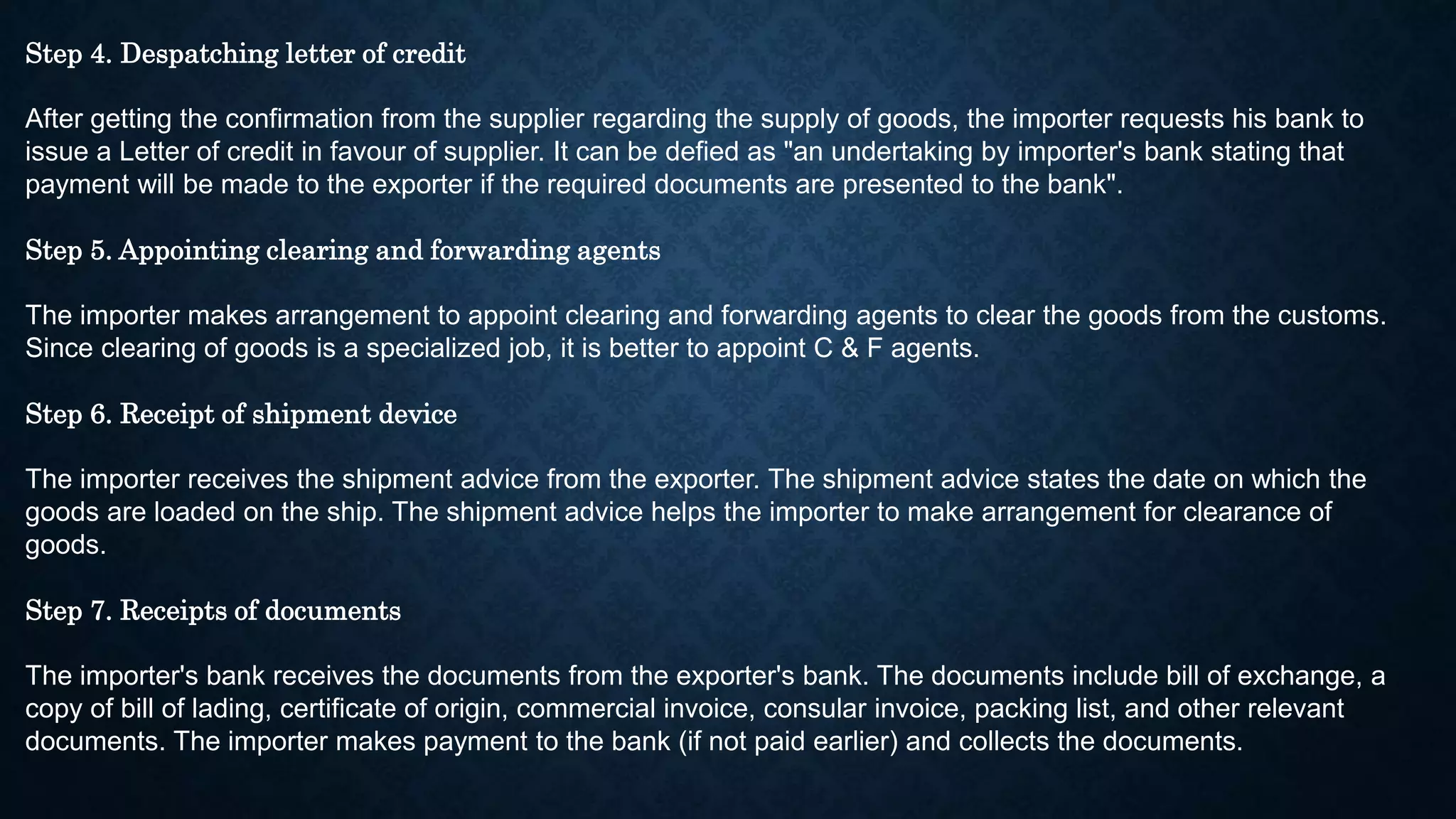 Export & Import - Procedure and Documentation | PPTX