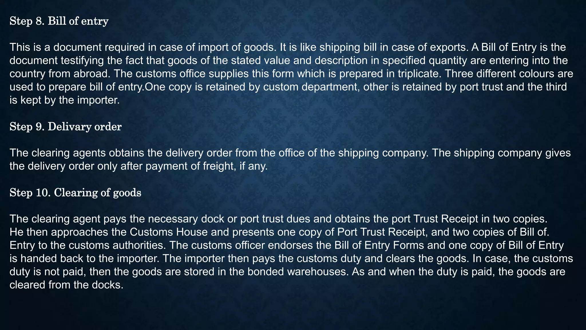 Export & Import - Procedure and Documentation | PPTX