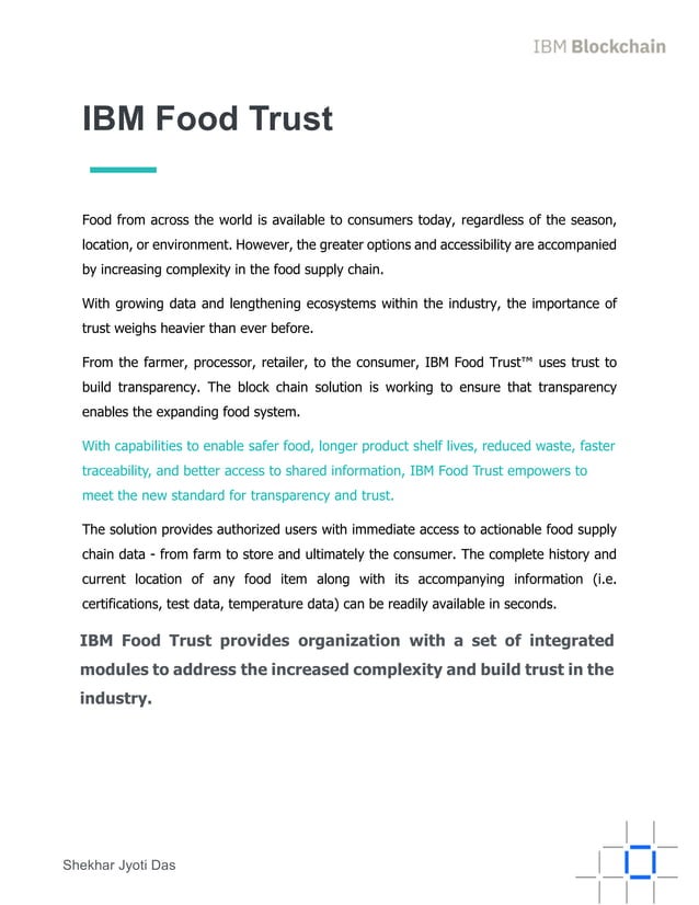 IBM Food Trust | PDF
