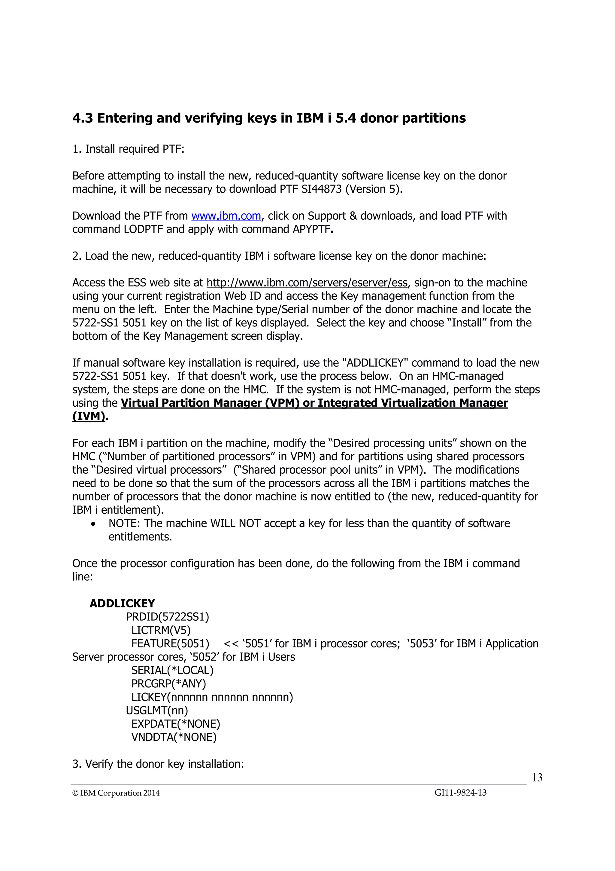 IBMi License Transfer Guide (EN) | PDF