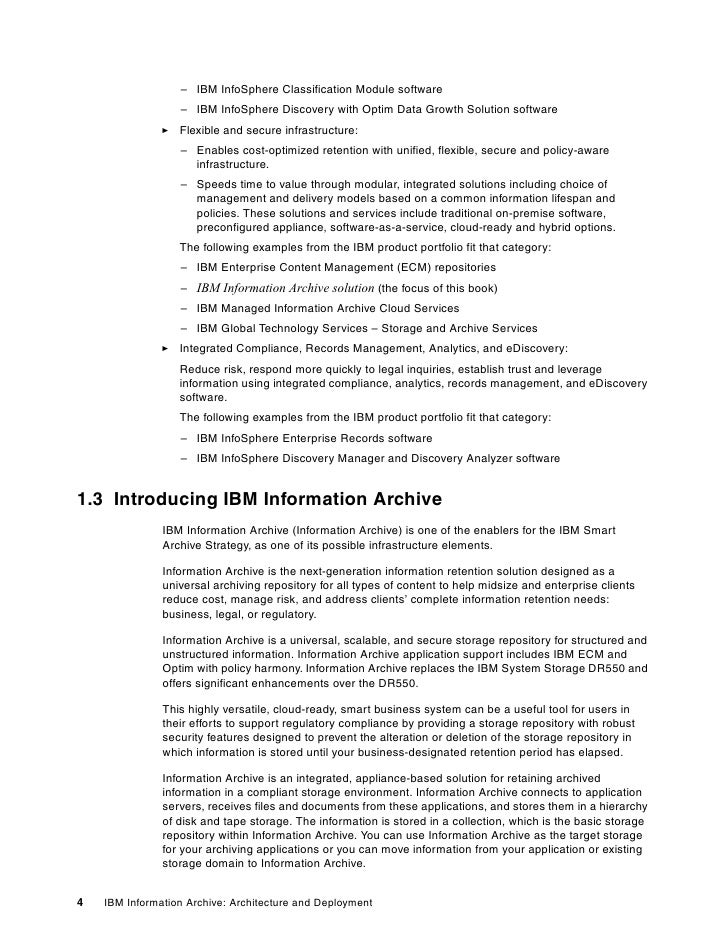 Ibm information archive architecture and deployment sg247843