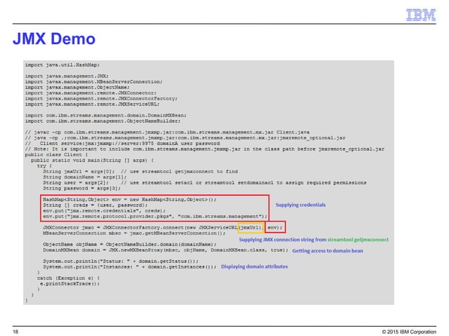 Administration APIs: REST and JMX for IBM InfoSphere Streams V4.0 | PPT