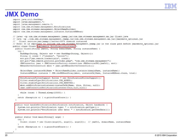 Administration APIs: REST and JMX for IBM InfoSphere Streams V4.0 | PPT