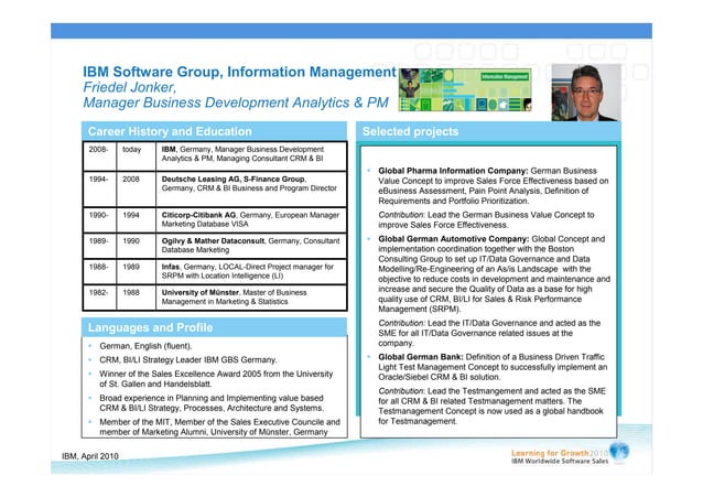 IBM Integrated Realtime Corporate Management 2010 | PPT