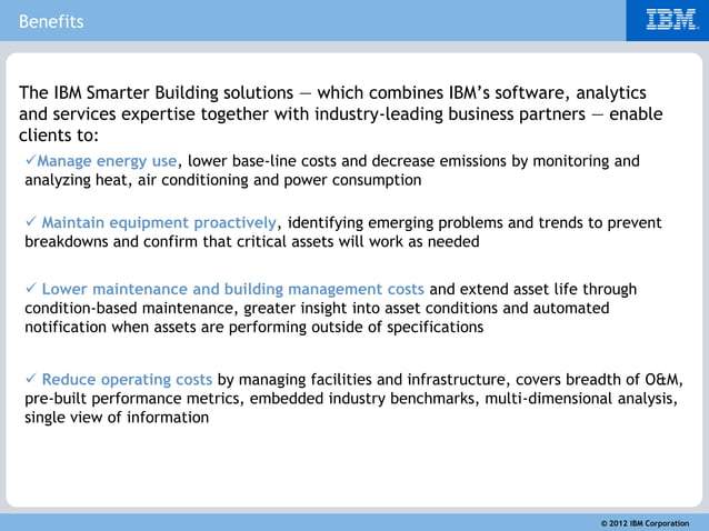 IBM Intelligent Building Management 2012 | PPT