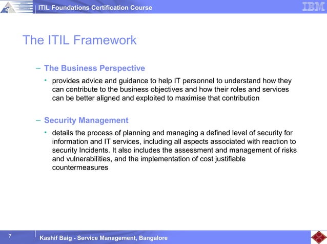 ThinkFaculty ITIL Training Course IBM | PPT