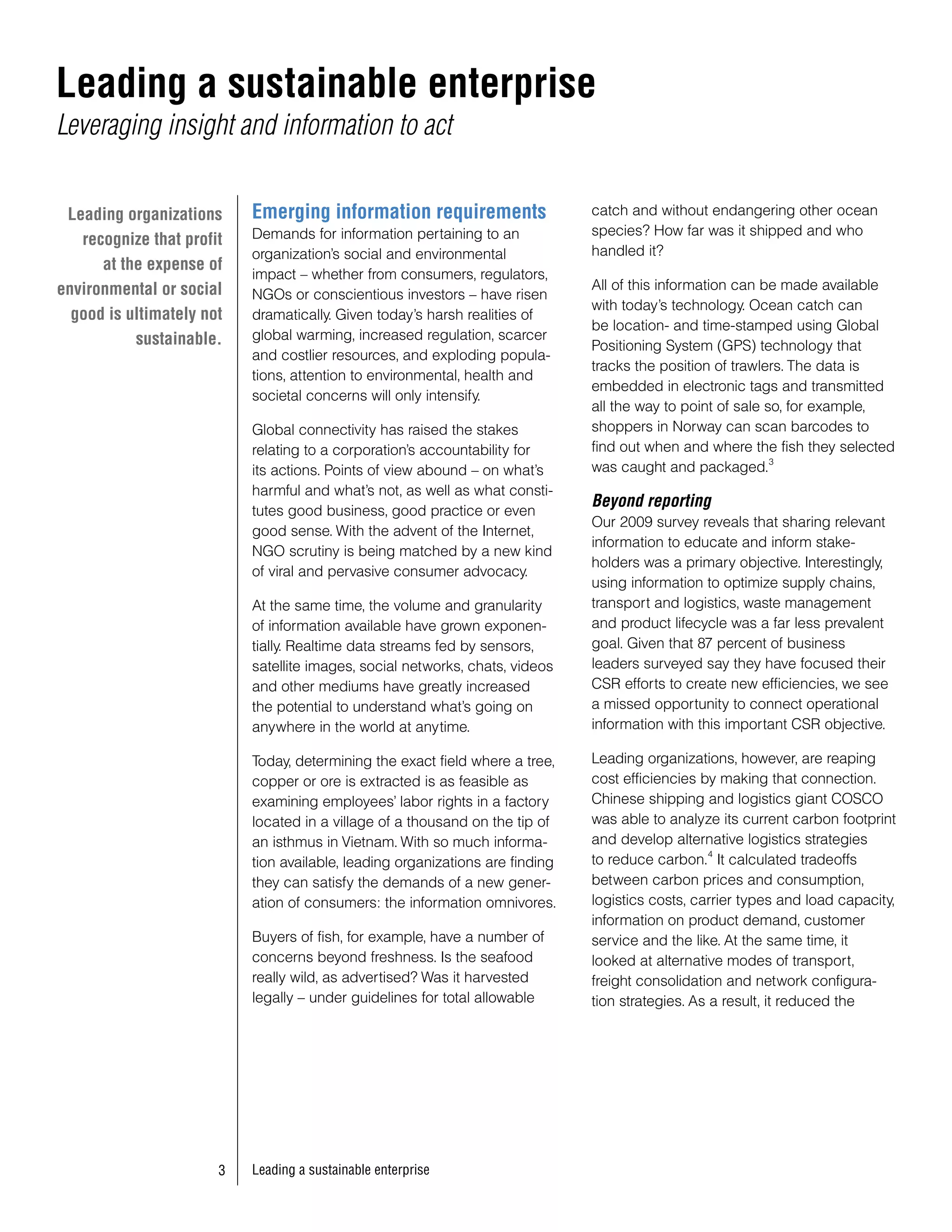 IBM Leading Sustainable Enterprise | PDF