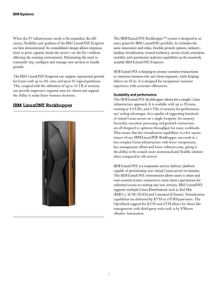 Ibm linux one | PDF