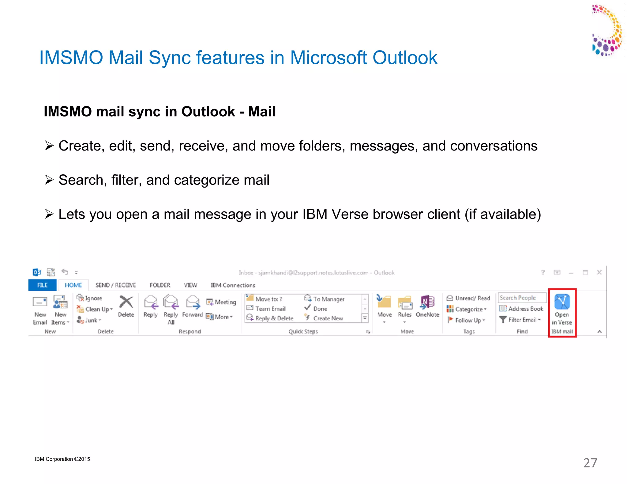 IBM Mail Support for Microsoft Outlook | PDF