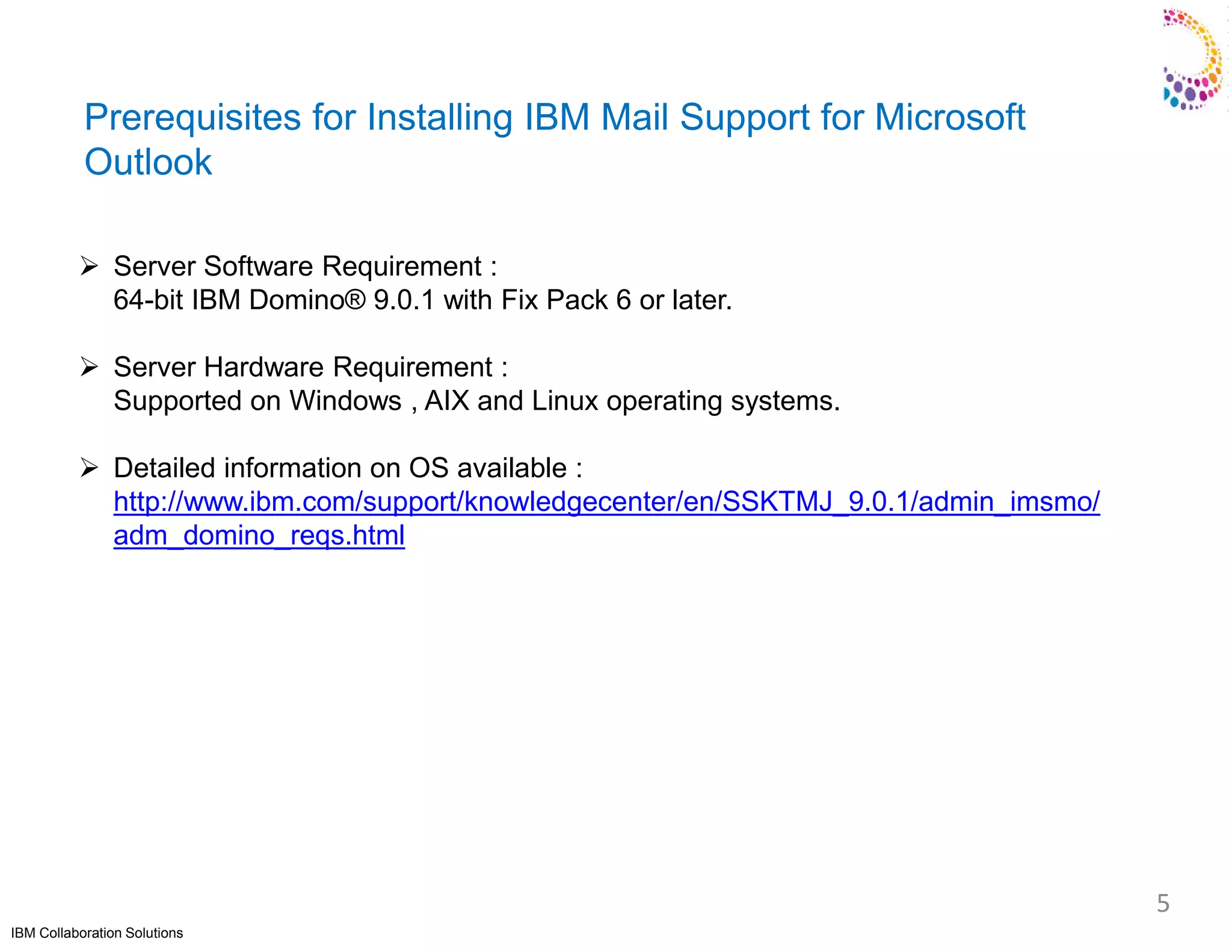 IBM Mail Support for Microsoft Outlook | PDF