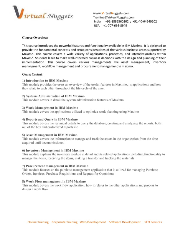 Ibm Maximo Pdf