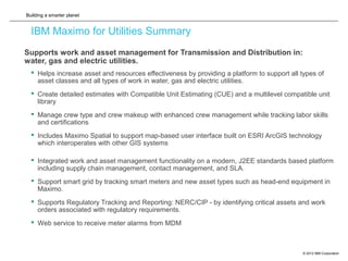 IBM Maximo for utilities T&D | PPT