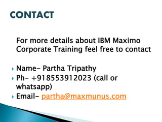 IBM MAXIMO Online training | PPTX