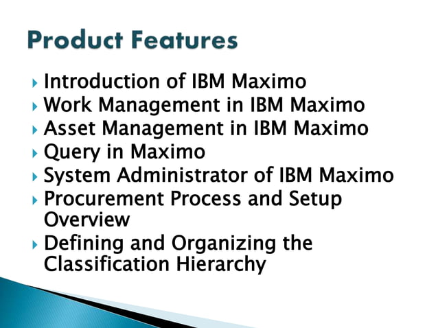 IBM MAXIMO Online training | PPTX