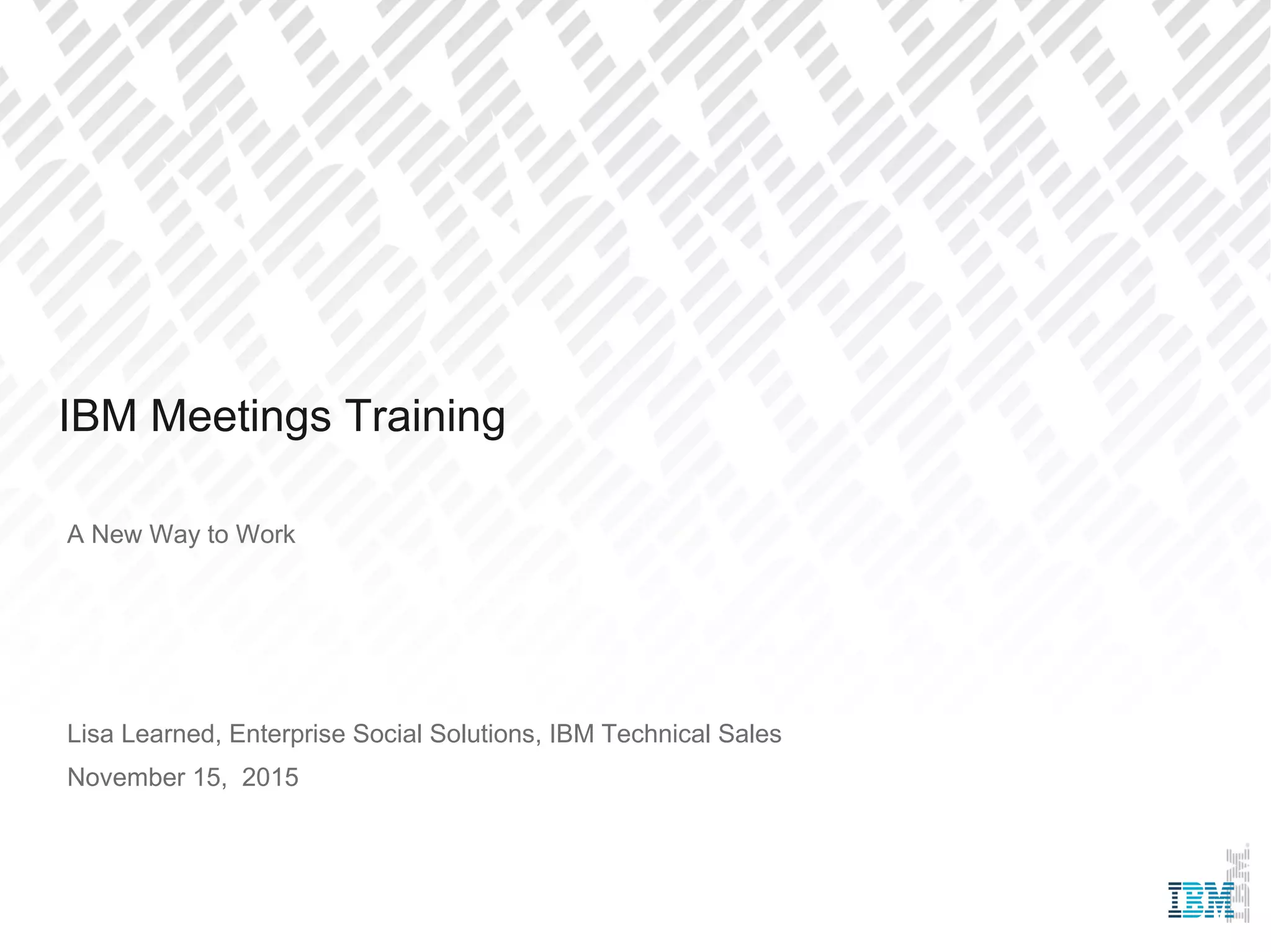 IBM Meetings Training | PPT | Web Conferencing | Computer Software and ...