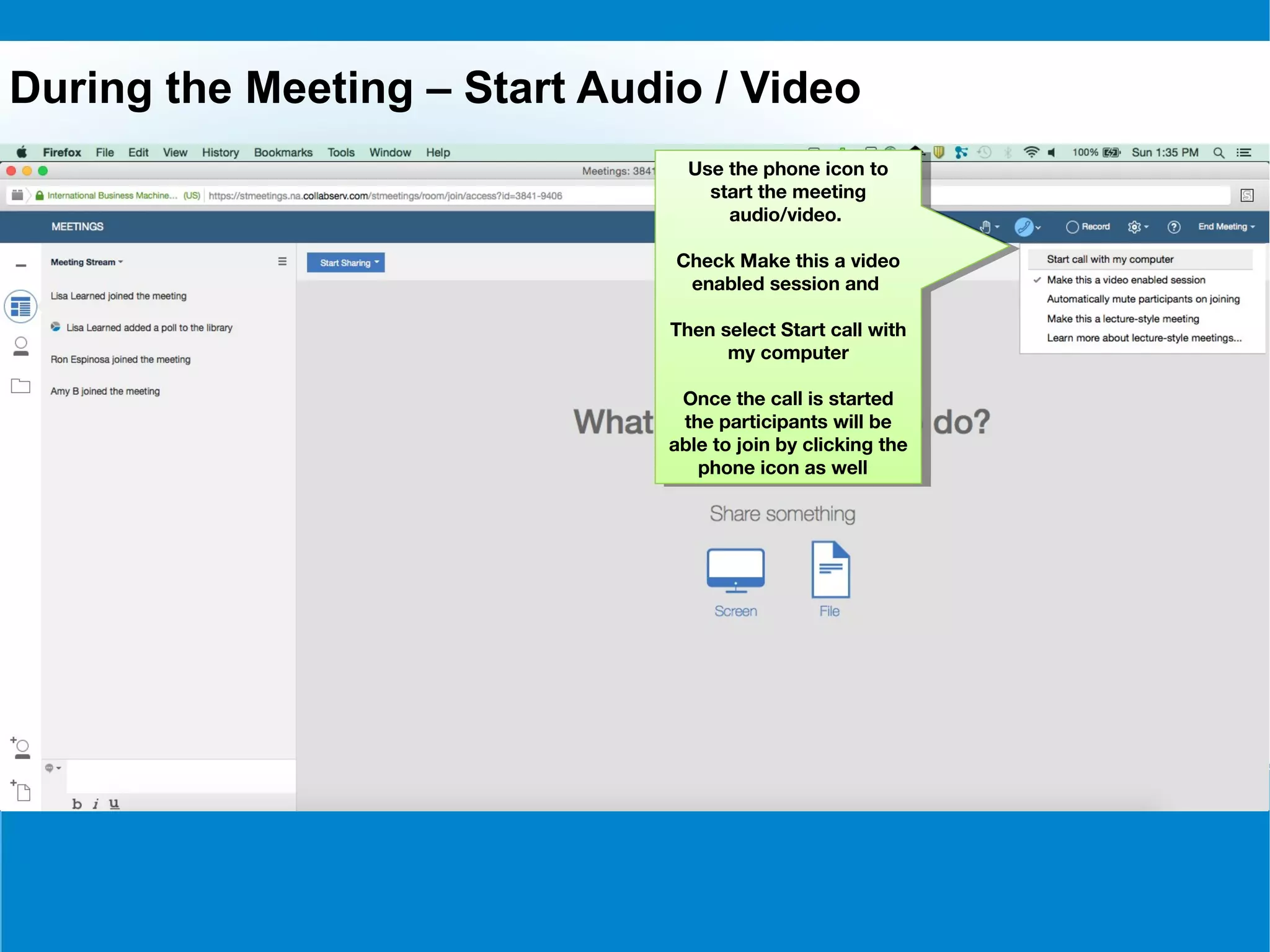 IBM Meetings Training | PPT | Web Conferencing | Computer Software and ...