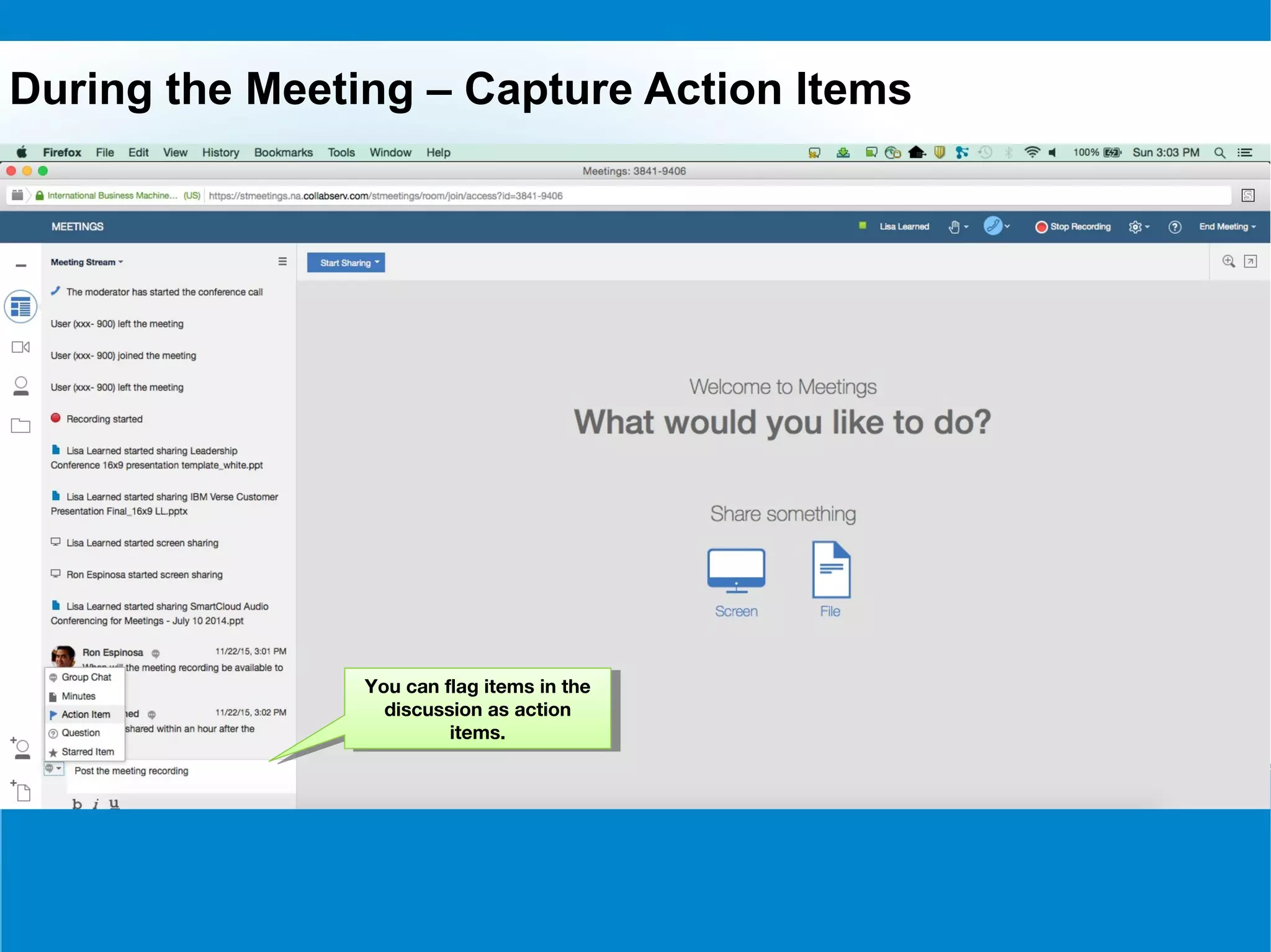 IBM Meetings Training | PPT | Web Conferencing | Computer Software and ...