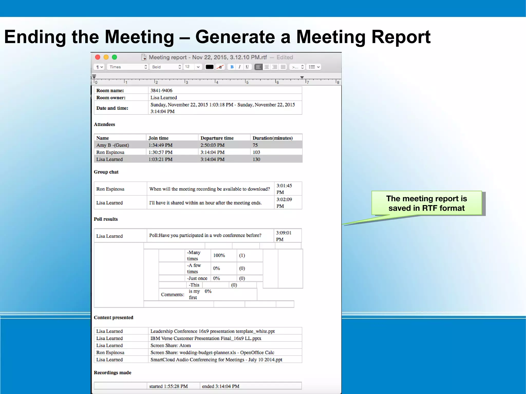 IBM Meetings Training | PPT | Web Conferencing | Computer Software and ...