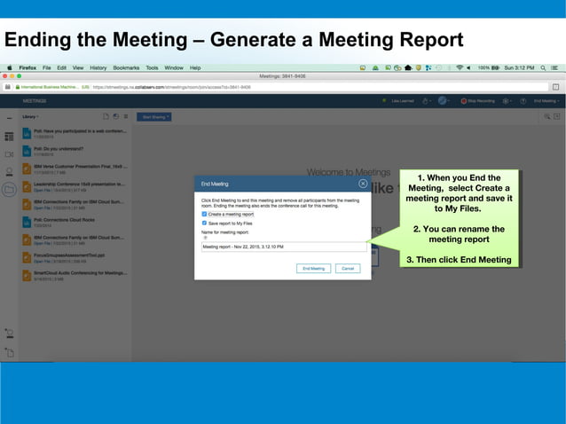 IBM Meetings Training | PPT | Web Conferencing | Computer Software and ...