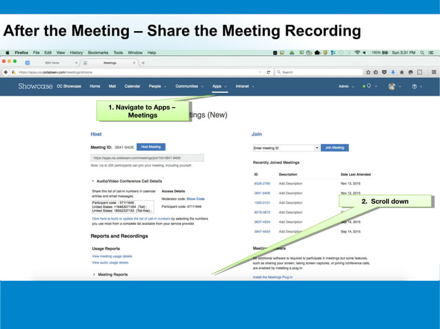 IBM Meetings Training | PPT | Web Conferencing | Computer Software and ...