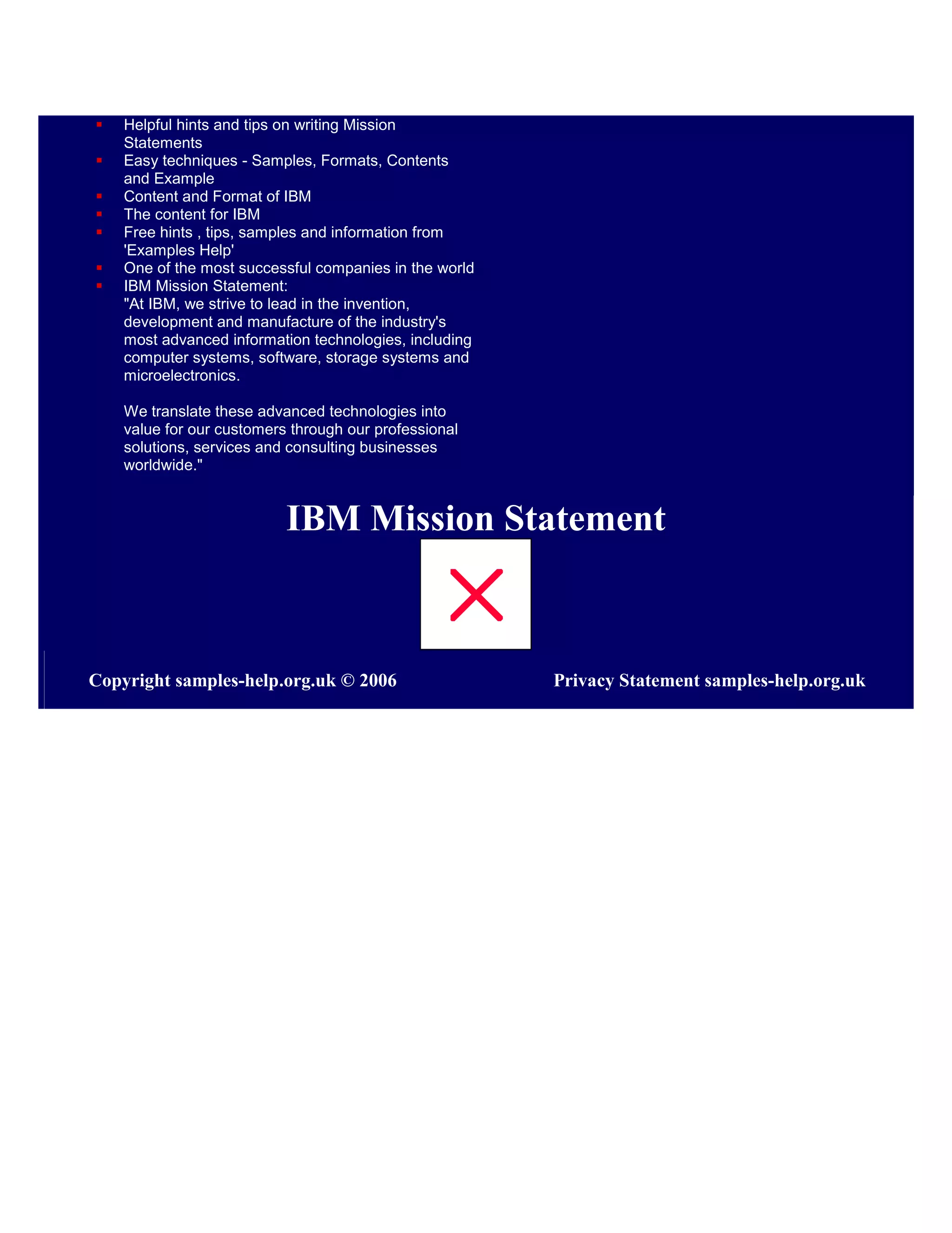 Ibm mission statement | DOCX
