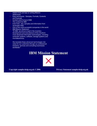 Ibm mission statement | DOCX