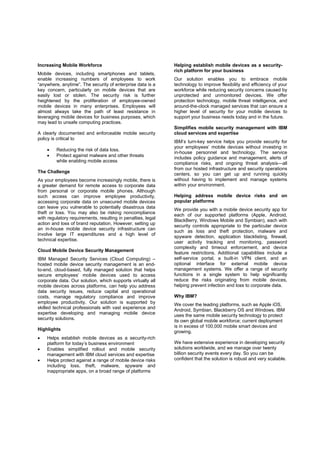 Ibm Mobile Device Security Datasheet V2.0 | PDF