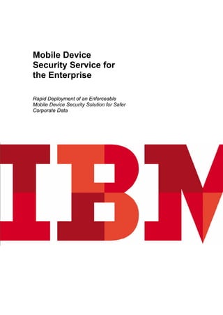 Ibm Mobile Device Security Datasheet V2.0 | PDF