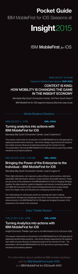 IBM MobileFirst Sessions at Insight2015 - A Pocket Guide | PDF | Computer Software and ...